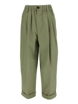 Marni Wide Leg Canvas Trousers - Multicolor