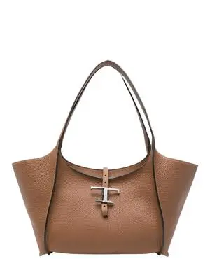 TOD'S T Timeless Small Leather Shopping Bag - Brown