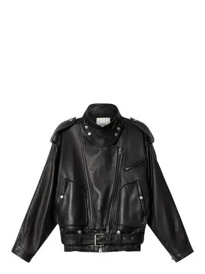 Isabel Marant Étoile ISABEL MARANT Farza Lamb Leather Jacket Black