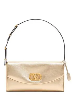 Valentino Garavani VALENTINO GARAVANI Metallic VLogo Signature Shoulder Bag Gold