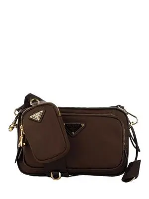 Prada Shoulder Bag With Detachable Pouch - Brown