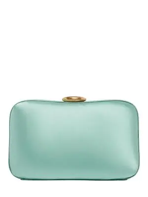 Lulu Guinness Seafoam Satin Hayworth Clutch Bag - Blue