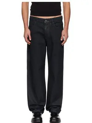 MARINE SERRE Moon Waxed Jeans - Black