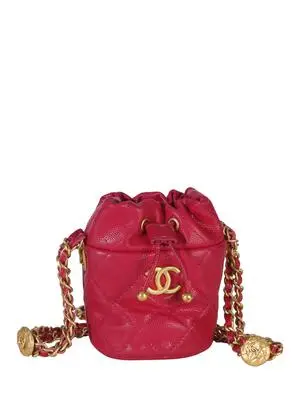 Chanel Quilted Caviar Bucket Bag - Pink