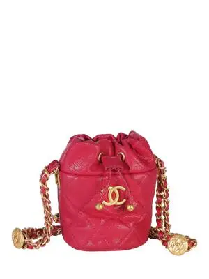 CHANEL Chanel Quilted Caviar Mini Bucket Bag
