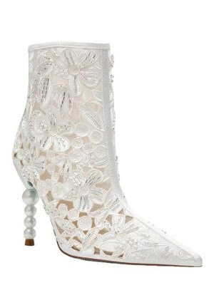 BETSEY JOHNSON Betsey Johnson Embellished Floral Bootie