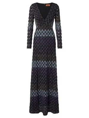 Missoni Knitted Lamé Gown - Multicoloured