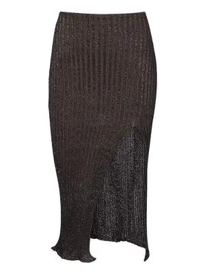 Missoni Striped Lamé Midi Skirt - Brown