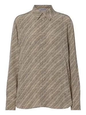 Balenciaga Printed Silk Shirt - Beige