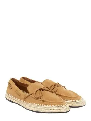 Tory Burch Raffia Espadrille Loafers - Beige