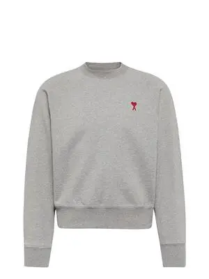 AMI Paris Ami Paris Cotton Jersey Sweatshirt With Embroidered Ami De Cœur Logo Grey
