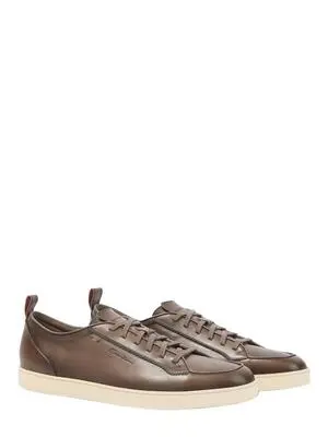Santoni Leather Lace-up Sneakers - Brown