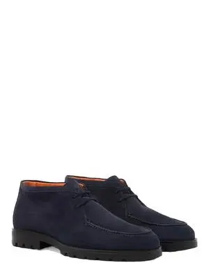 Santoni Rock Wallabee Suede Boots - Blue
