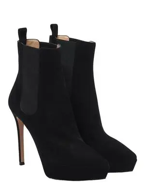 GIANVITO ROSSI Suede Platform Ankle Boots - Black