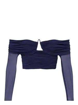 Christopher Esber Marin Draped Off-shoulder Top - Blue