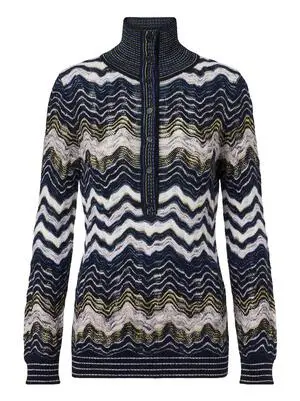 Missoni Zigzag Patterned Mock Neck Sweater - Multicoloured