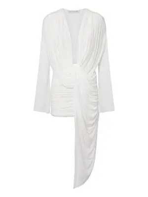 Christopher Esber Ripple Draped Asymmetric Minidress - White