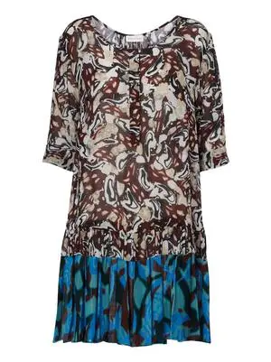 Dries Van Noten Printed Minidress - Brown