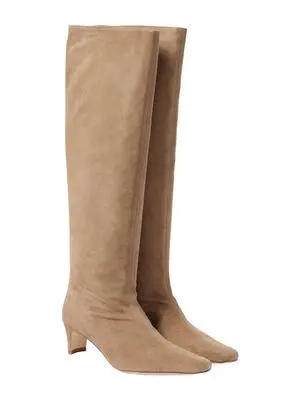 Staud Wally Suede Knee-high Boots - Beige