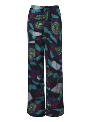 Dries Van Noten Printed Moiré Wide-leg Pants - Multicoloured