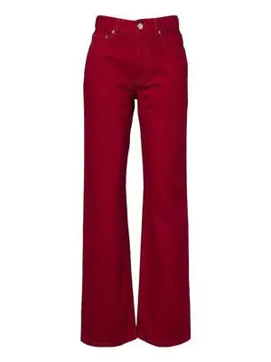 AMI Paris Wide-leg Jeans In Rouge Rubis - Red