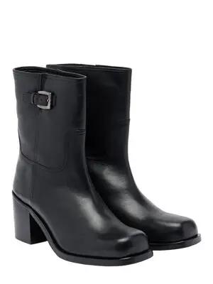 Staud Leather Ankle Boots - Black