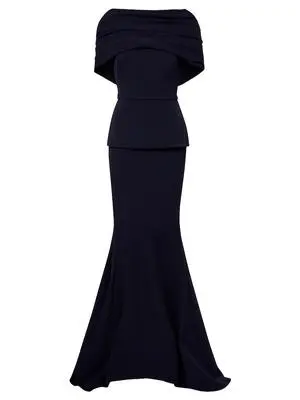 Safiyaa Off-the-shoulder Crêpe Gown - Blue