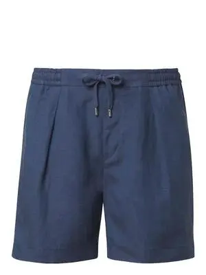Ralph Lauren Purple Label Silk And Linen Drawstring Shorts - Blue
