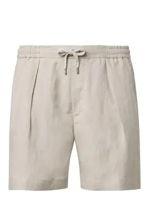 Ralph Lauren Purple Label Silk And Linen Drawstring Shorts - Grey