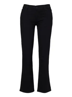 FRAME Cigarette Cropped Straight Jeans - Black