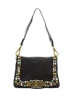 CAMPOMAGGI Embellished Leather Shoulder Bag - Brown