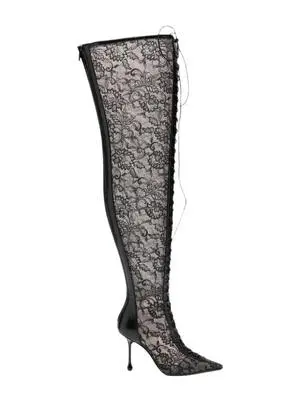 JIMMY CHOO Over-the-knee Stiletto Heel Boots - Black