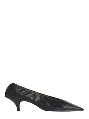 REFORMATION Calista Scrunch Heel Leather - Black