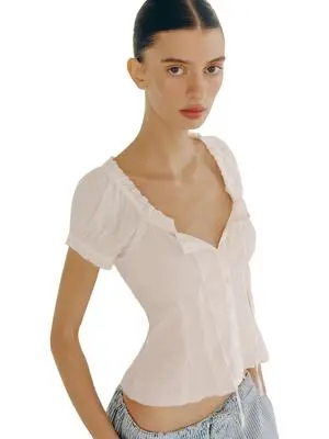 REFORMATION Reformation Adina Top Ivory