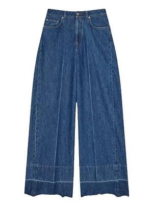 Givenchy Alt Fit Raw Edge Wide Leg Denim Trousers - Medium Blue