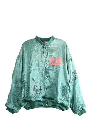 PALY HOLLYWOOD Jim's Room Satin Bomber Jacket - Mint