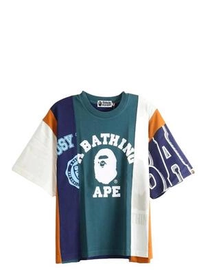 A BATHING APE Upcycled Logo Cropped Fit Tee Shirt - Multicolor
