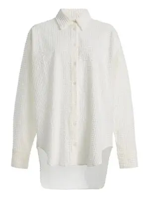 Hunza G Oversized Button-down Textured Shirt - White