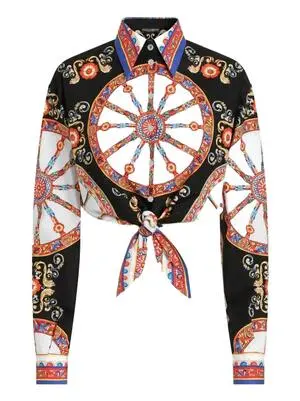 Dolce & Gabbana Carretto Print Cropped Shirt - Multi
