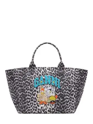 GANNI Minnie Mouse & Daisy Duck Printed Tote - Silver