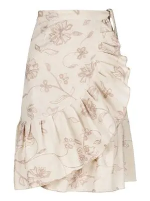 CONQUISTA Conquista Embroidered Floral Wrap Skirt