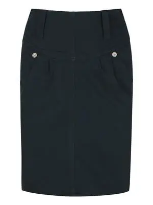 CONQUISTA Stretch Gabardine Mini Skirt With Pockets - Black