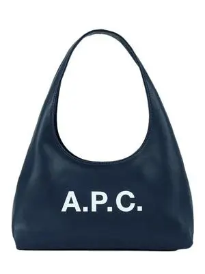 A.p.c. Navy Logo Print Tote Bag - Blue