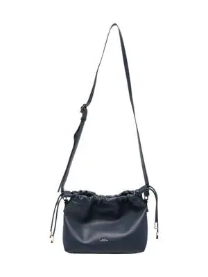 A.p.c. A.P.C. Navy Blue Smooth Grain Shoulder Bag With Gold-Tone Hardware Blue