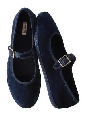 HAVEN WELL WITHIN Velvet Mary Jane Ballet Flats - Nightfall