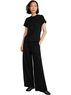 HAVEN WELL WITHIN Haven Well Within Double Knit Pleated Wide Leg Trousers Black