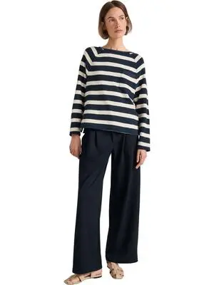 HAVEN WELL WITHIN Double Knit Pleated Wide Leg Trousers - Nightfall