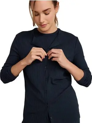HAVEN WELL WITHIN Rib Knit Cardigan - Nightfall