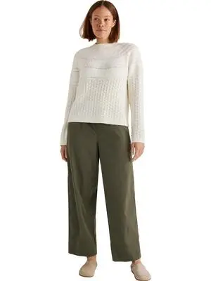HAVEN WELL WITHIN Organic Cotton Twill Barrel Leg Pants - Forest
