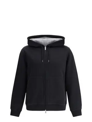 Brunello Cucinelli Cotton Zip-up Hoodie - Black